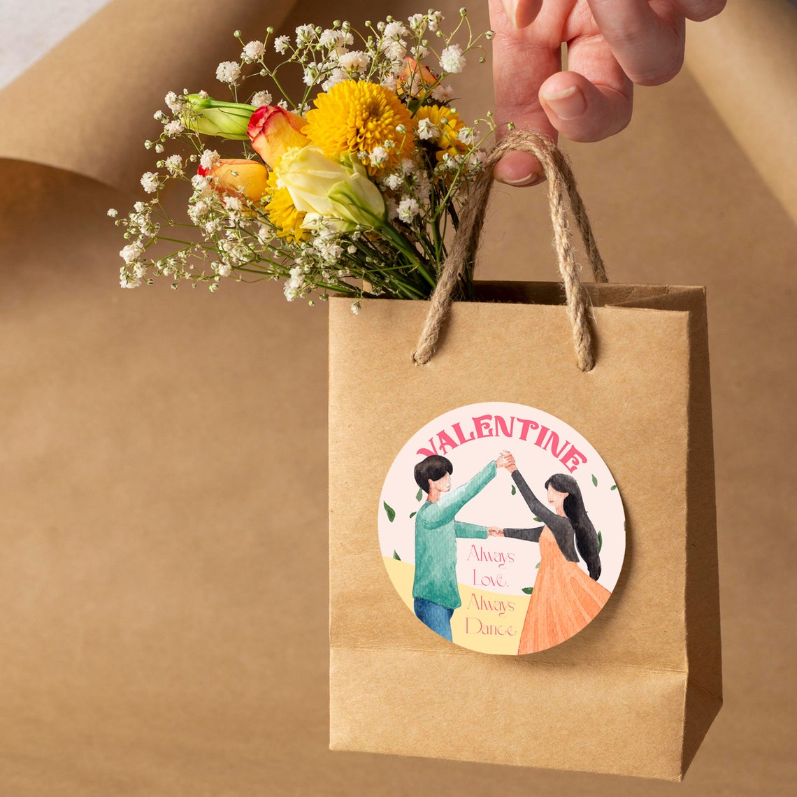 Editable Valentines Day Rounded Gift Card Greeting Dancing Cute Heart ...