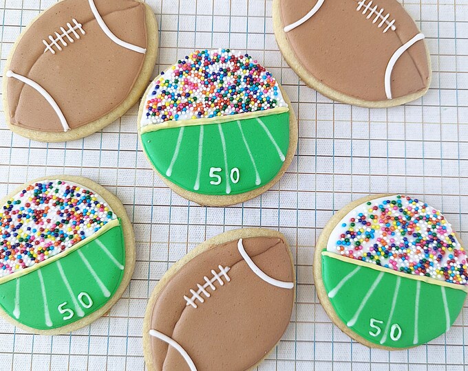 One Dozen Football Sugar Cookies - Etsy