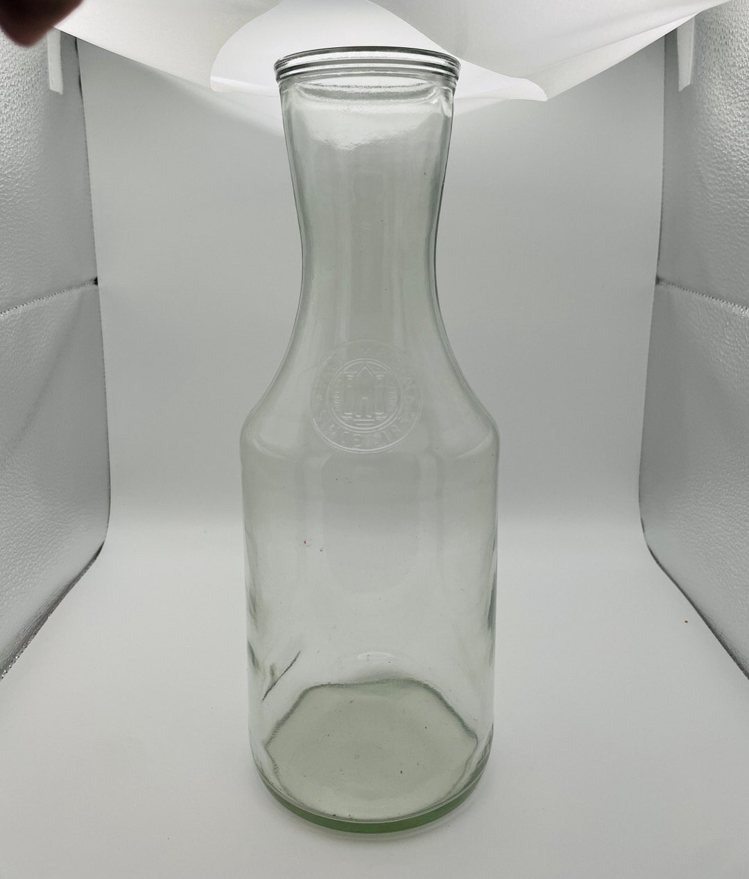 Vintage Paul Mason Since 1852 Clear Glass Milk or Wine Bottle Perfect ...