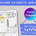Get to Know My Teacher: Editable Canva Template for Favorite Teacher ...