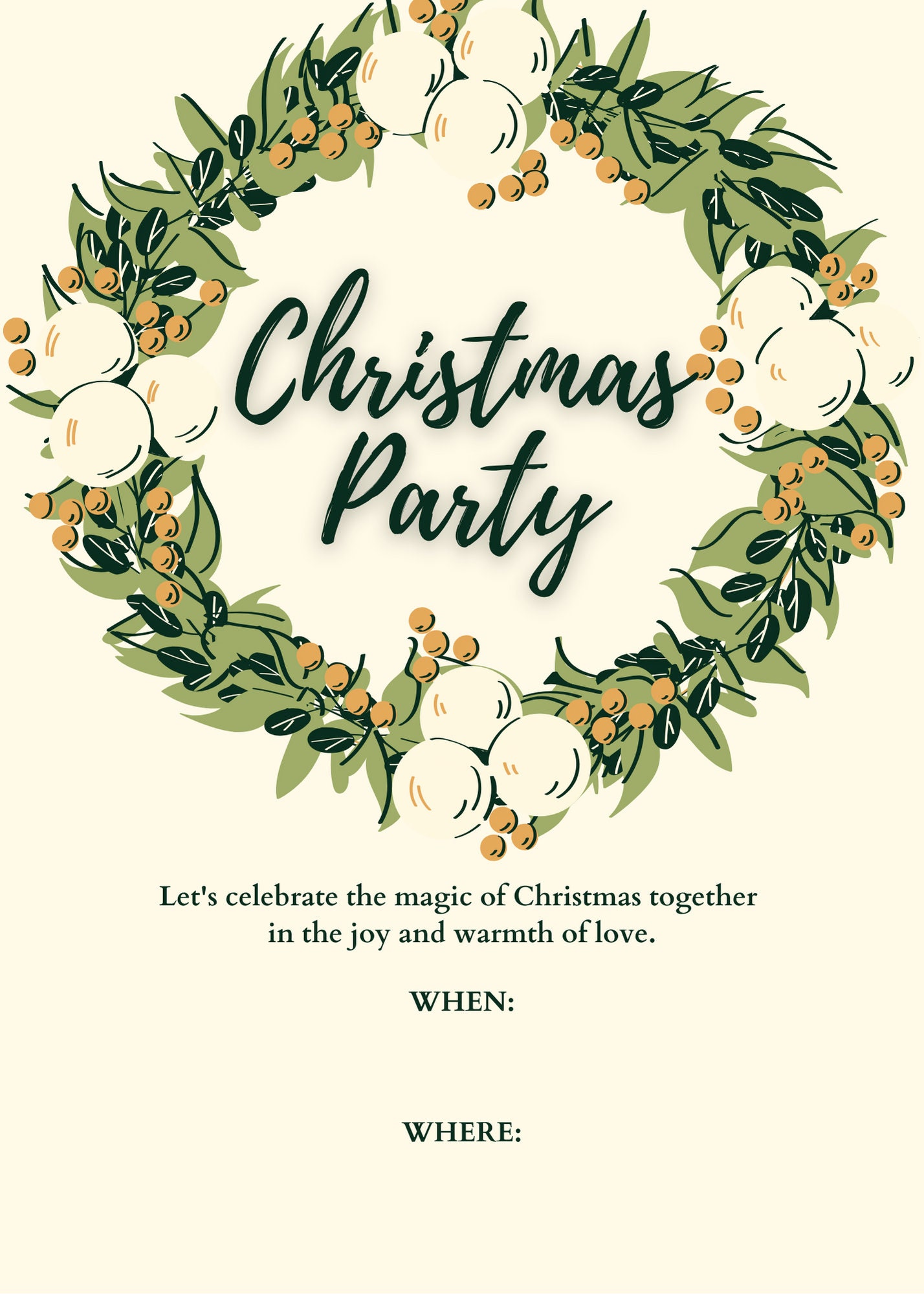 Digital Printable Christmas Party Invitation. Sparkle Into the New Year ...
