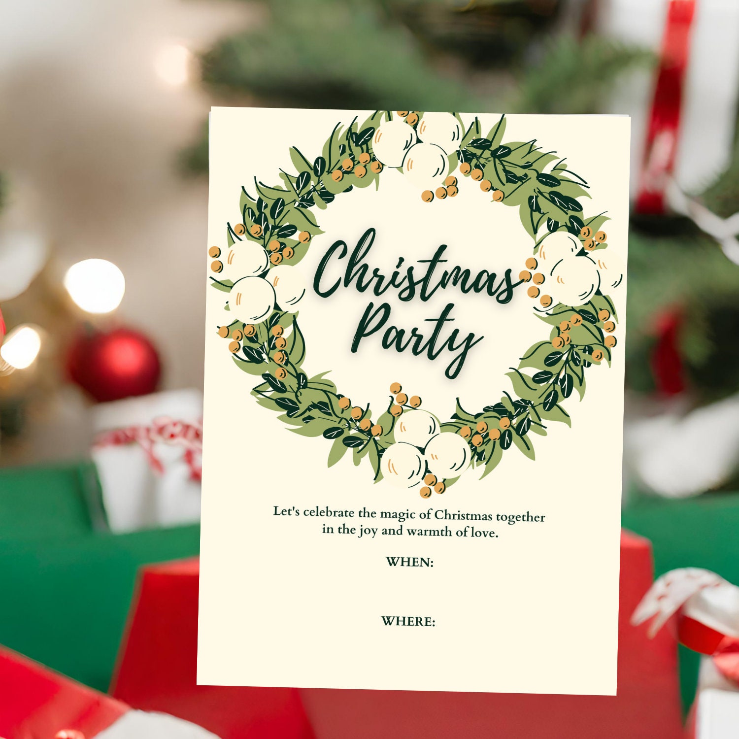 Digital Printable Christmas Party Invitation. Sparkle Into the New Year ...