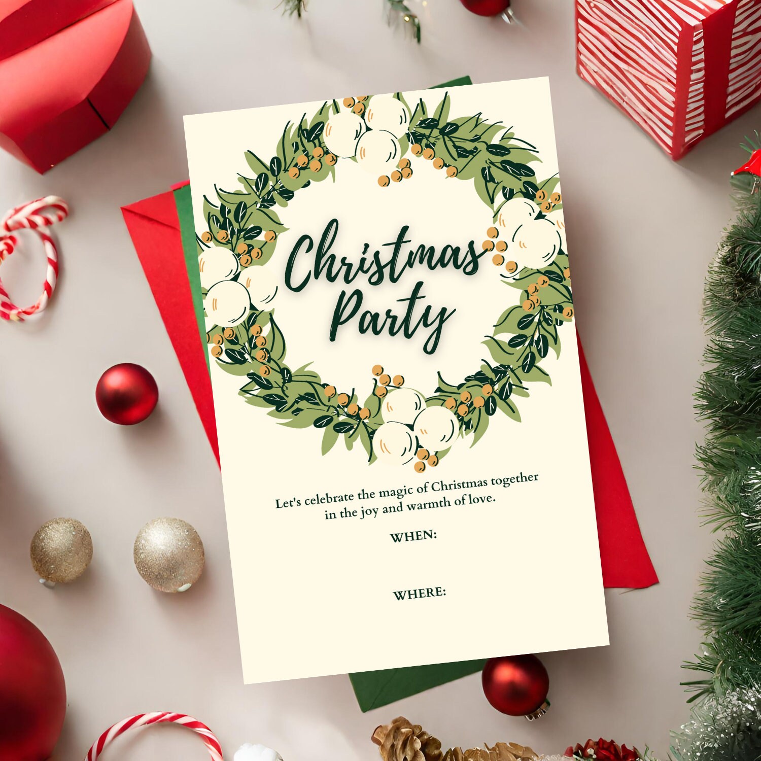 Digital Printable Christmas Party Invitation. Sparkle Into the New Year ...