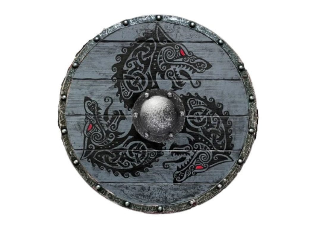 Viking Dragon Round Shield Viking Round Shield Medieval Wooden Viking ...
