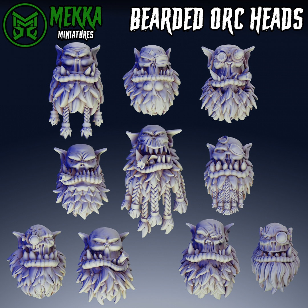 3d Printed Ork Pirate Heads X10 by Mekka Miniatures - Etsy