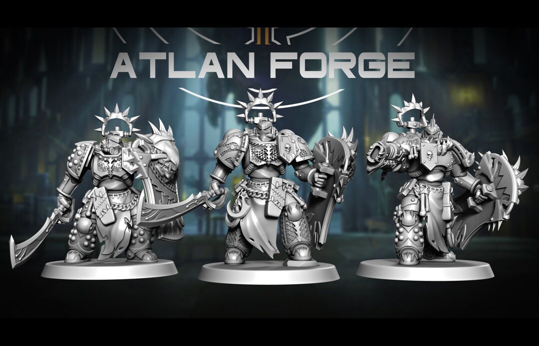 3d Printed Shark Knight Ocean Guards X3 by Atlan Forge Miniatures - Etsy