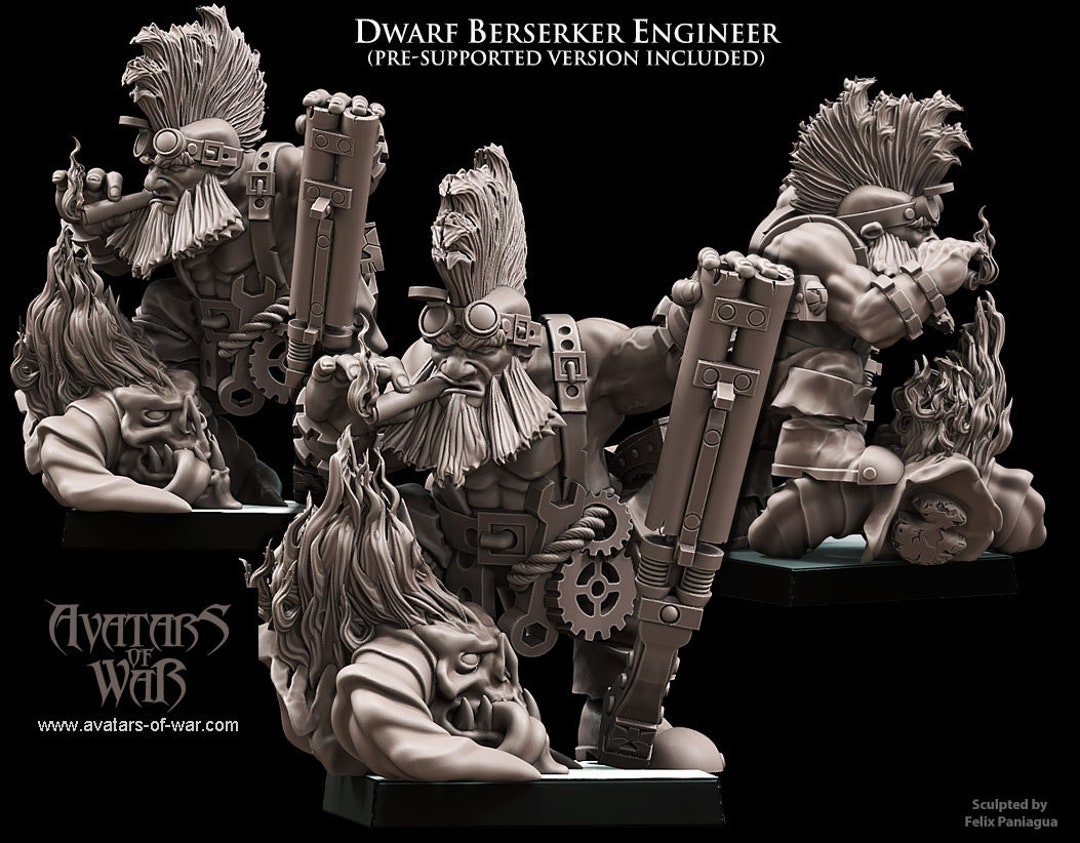 3D Printed Dwarf Engineer by Avatars of War - Etsy