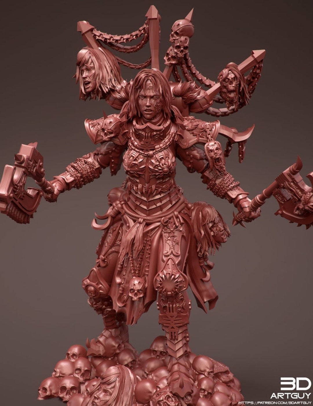3D Printed Angry Ax Lady by 3dartguy Miniatures - Etsy