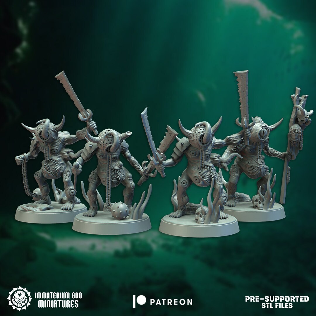 3d Printed Abyssal Terrors Set X4 by Immaterium God Miniatures - Etsy