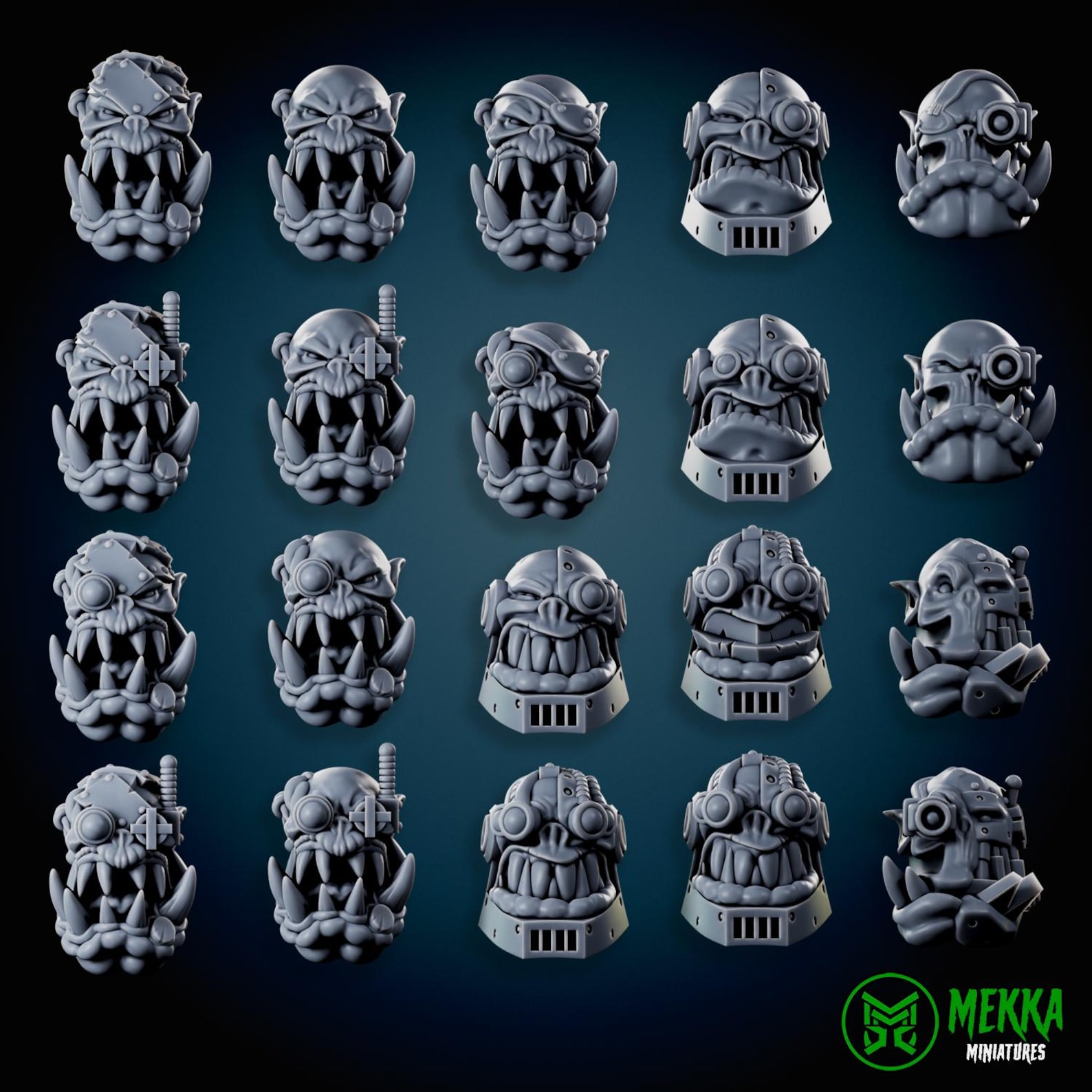 3d Printed Cybork Heads X20 by Mekka Miniatures - Etsy