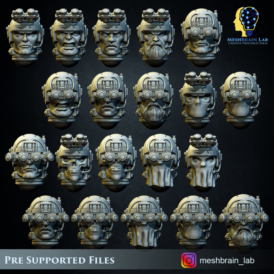 3d Printed Imperial Marine Scout Heads X20 by Meshbrain Labs - Etsy