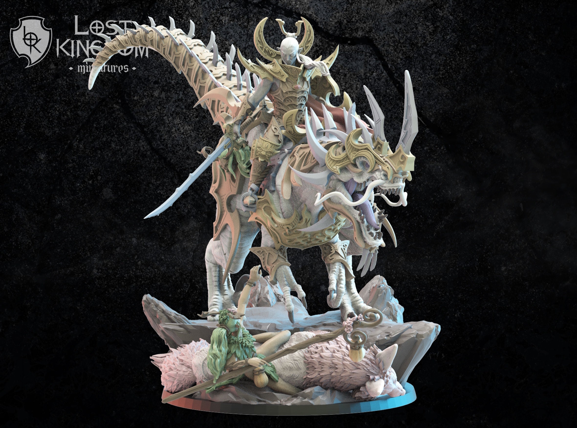 3d Printed Dark Elf Ashura the Destroyer by Lost Kingdom Miniatures - Etsy