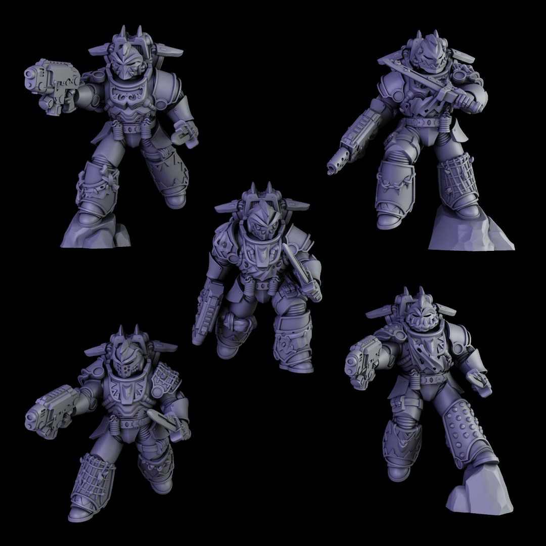 3d Printed White Megaladon Jetpack Squad by Dakkadakka Miniatures - Etsy