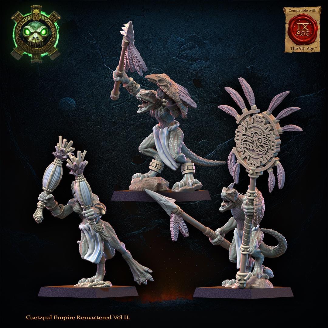 3d Printed Dragon Kin Spear Command Group by Lost Kingdom Miniatures - Etsy