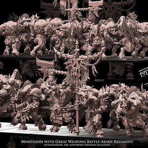3D Printed Minotaur Battle Ready Regiment by Avatars of War - Etsy