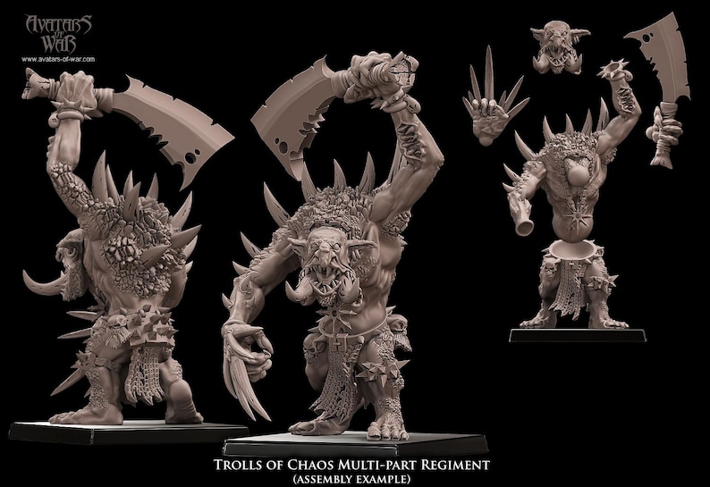 3D Printed Trolls of Chaos X5 by Avatars of War - Etsy