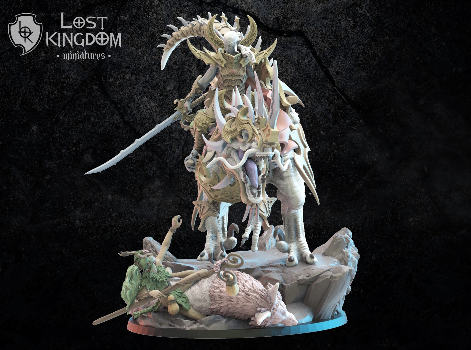 3d Printed Dark Elf Ashura the Destroyer by Lost Kingdom Miniatures - Etsy