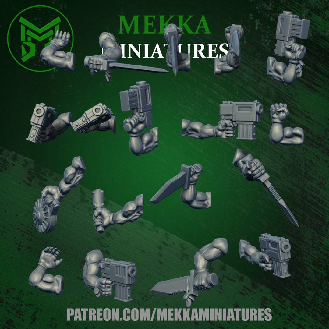 3d Printed Orc Commando Arms X18 by Mekka Miniatures - Etsy