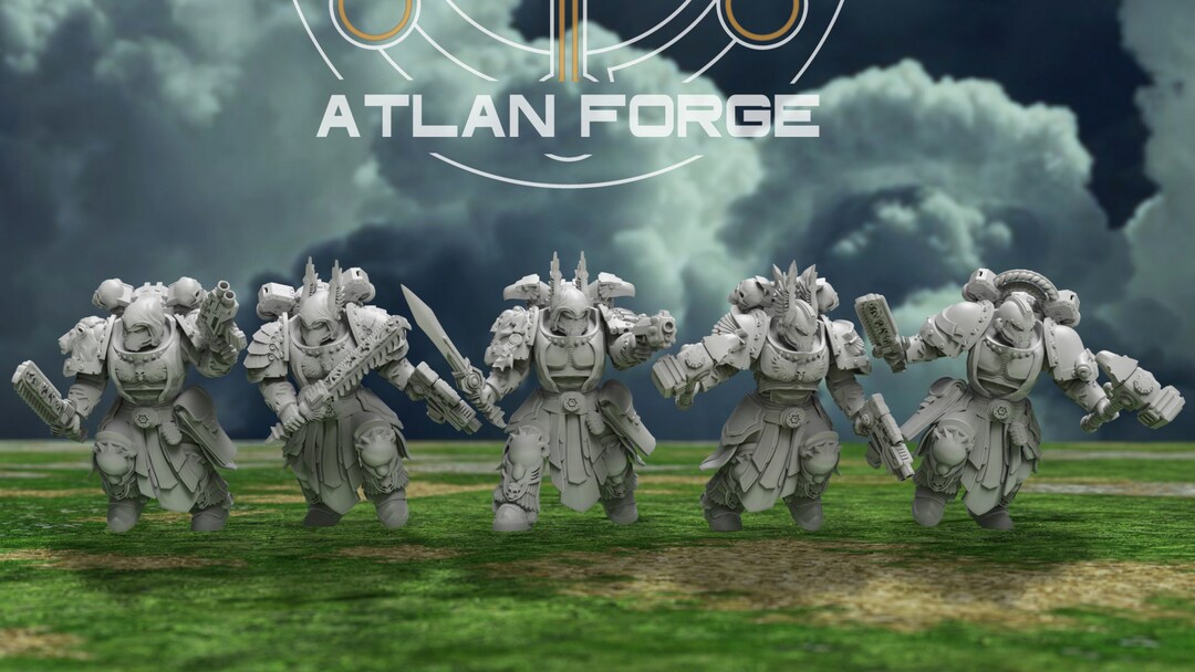 3d Printed Angelic Knights Malakim X5 by Atlan Forge Miniatures - Etsy