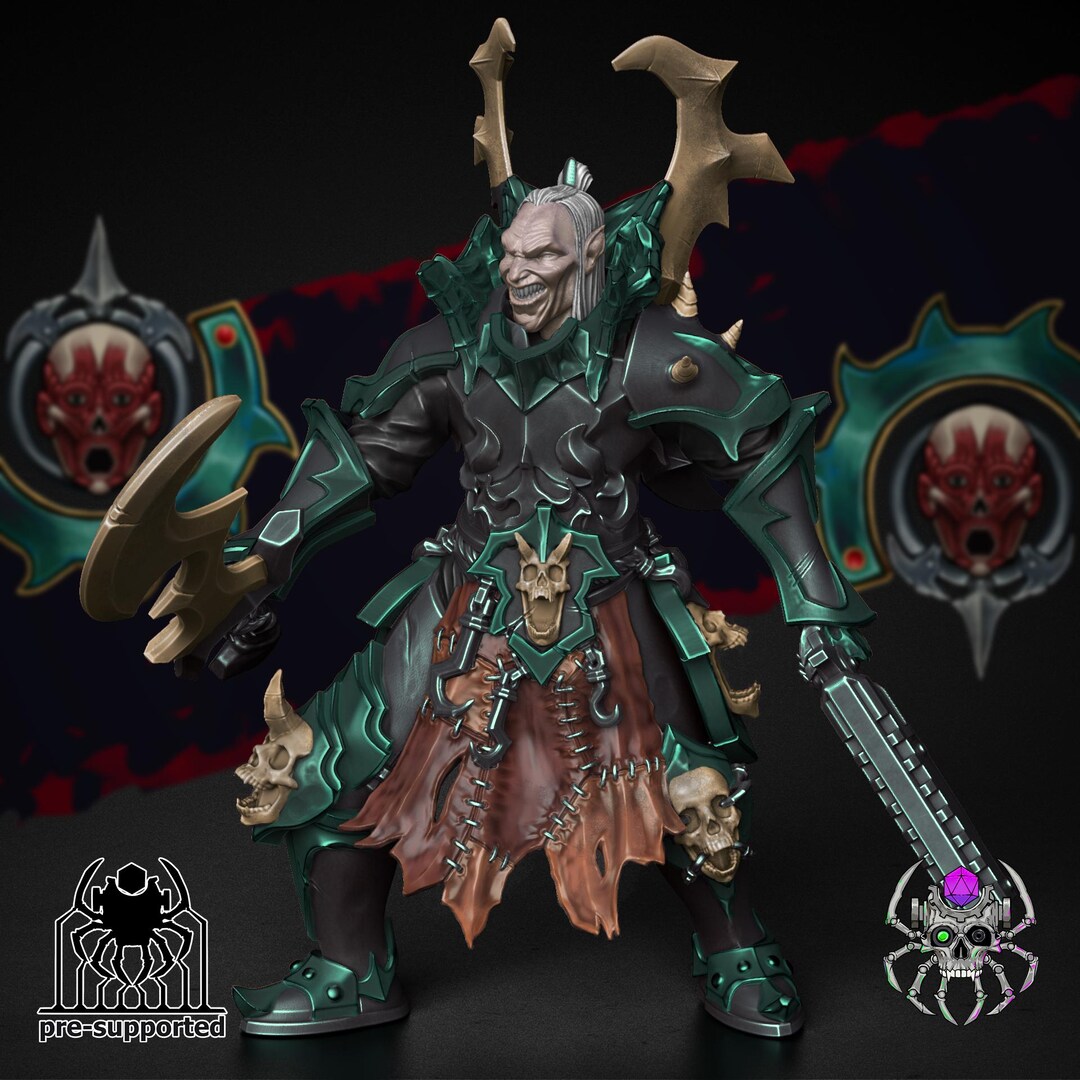 3D Printed Dark Elf Blade Master by Eightlegsminiatures - Etsy