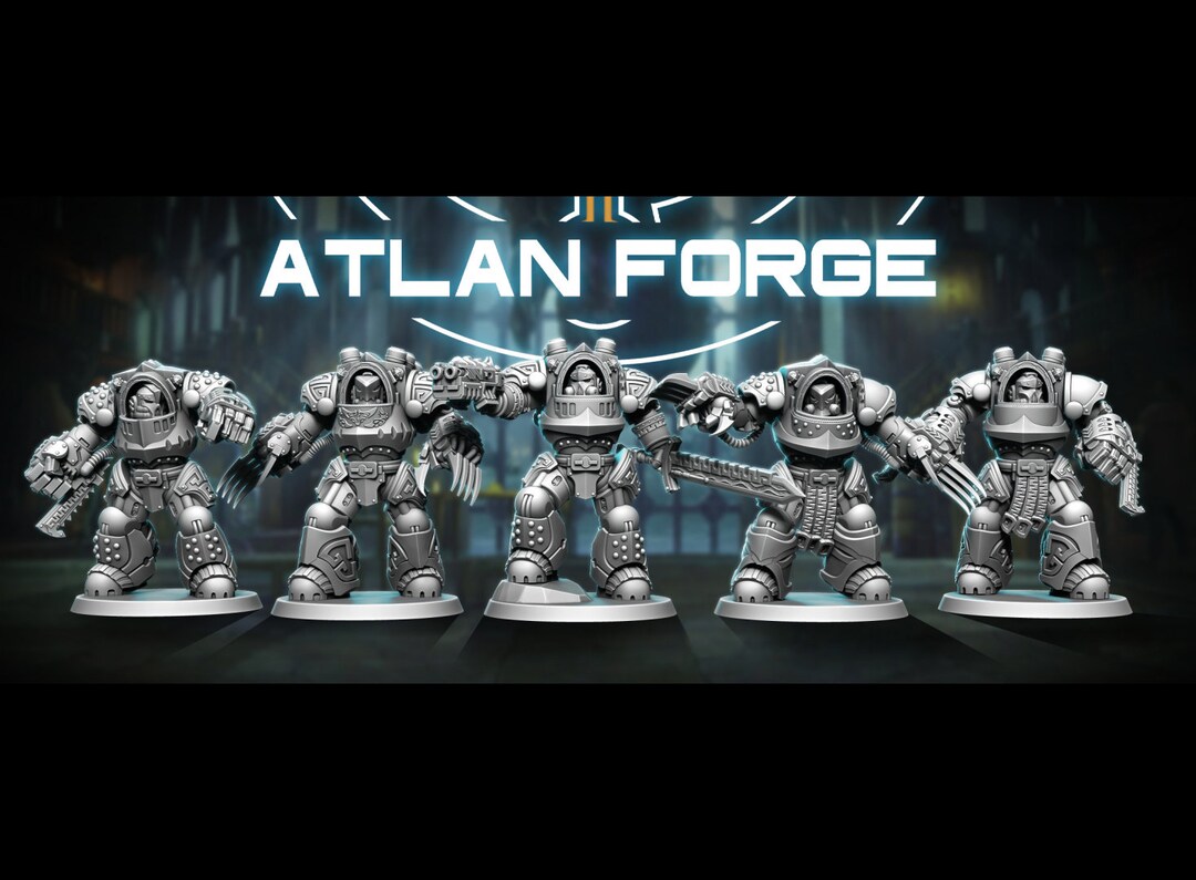 3d Printed Shark Knight Armored Giants X5 by Atlan Forge Miniatures - Etsy