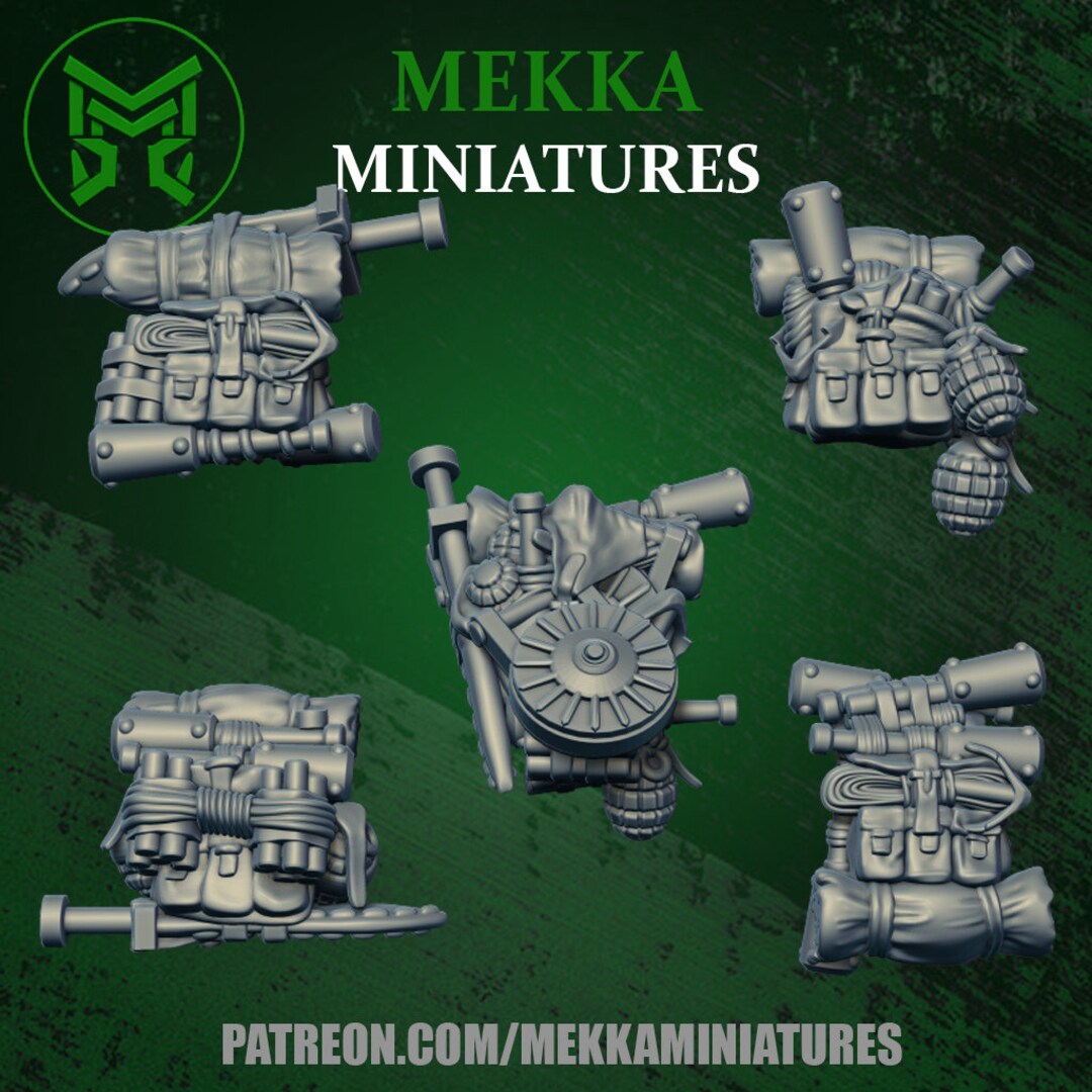3d Printed Ork Commando Backpacks X10 by Mekka Miniatures - Etsy