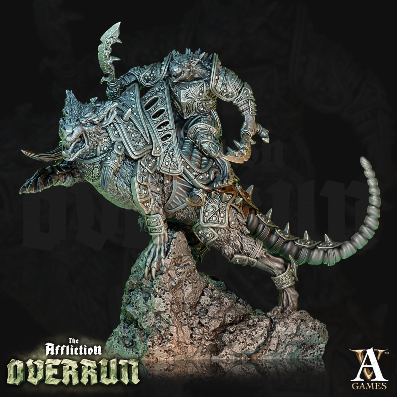 3D Printed Dire Rat Rider by Archvillain Games - Etsy