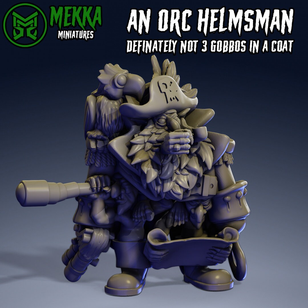 3d Printed Orc Pirate Helmsman (definitely Not 3 Gobbos in a Coat) by ...