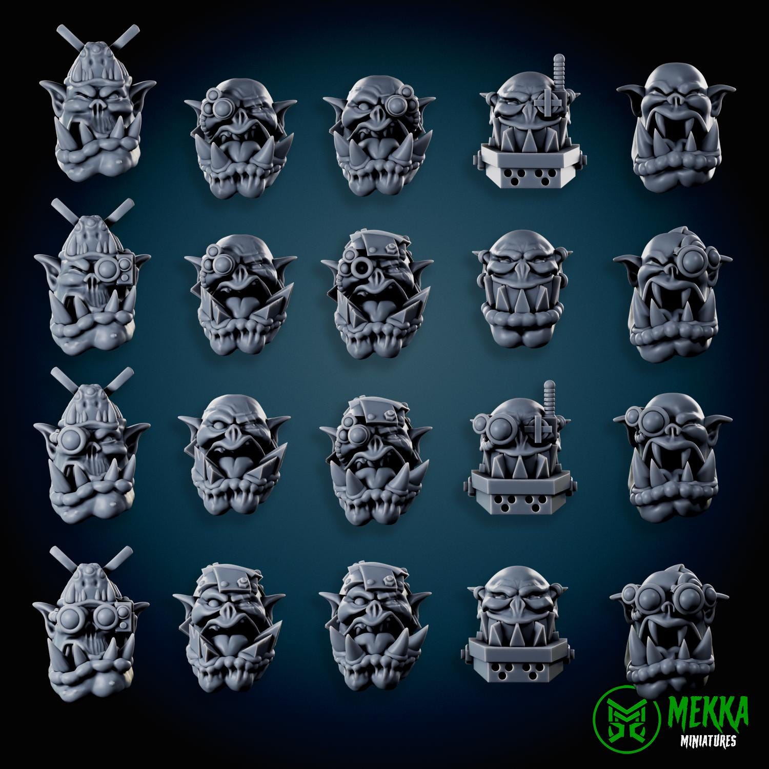 3d Printed Cybork Heads X20 by Mekka Miniatures - Etsy