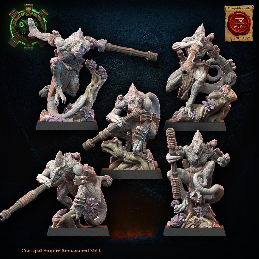 3d Printed Lizard Kin Blowpipe Regiment by Lost Kingdom Miniatures - Etsy