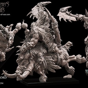 3D Printed Savage Orc Warlord on Warboar by Avatars of War - Etsy
