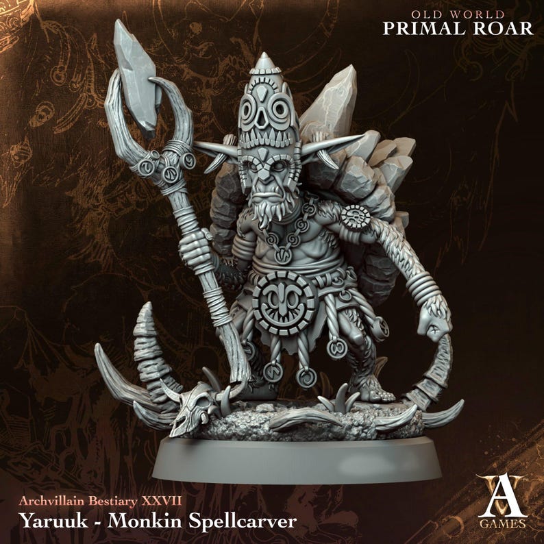 3D Printed Yaruuk - Monkin Spellcarver by Archvillain Games - Etsy