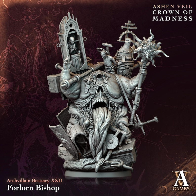 3D Printed Forlorn Bishop by Archvillain Games - Etsy