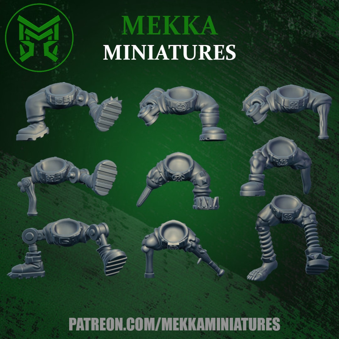 3d Printed Ork Prosthetic Legs X9 by Mekka Miniatures - Etsy