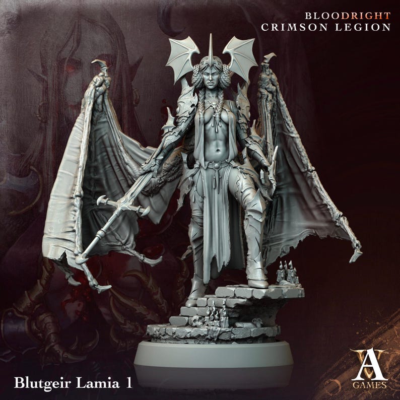 3D Printed Blutgeir Lamia by Archvillain Games - Etsy