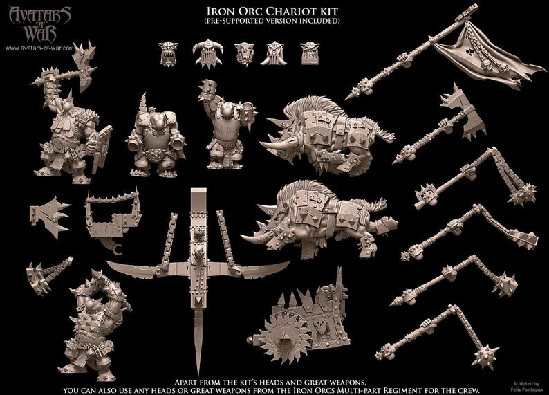 3D Printed Iron Orc War Chariot by Avatars of War - Etsy