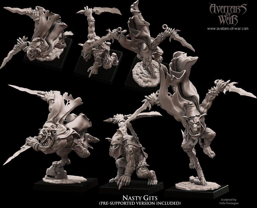 3D Printed Goblin Nasty Gits X3 by Avatars of War - Etsy
