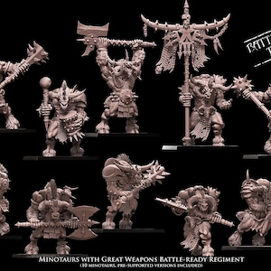3D Printed Minotaur Battle Ready Regiment by Avatars of War - Etsy