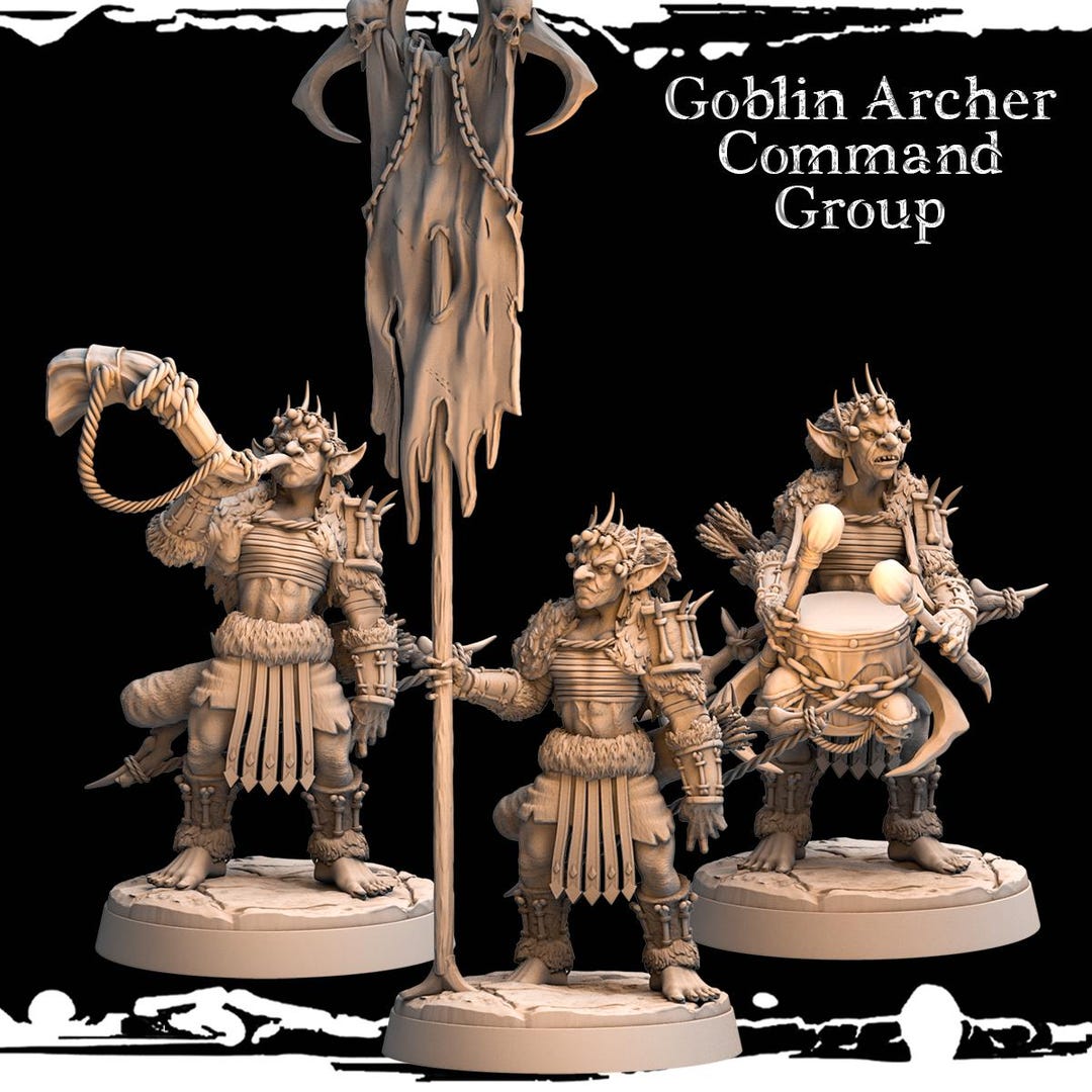 3D Printed Goblin Command Group by Monolith Arts - Etsy