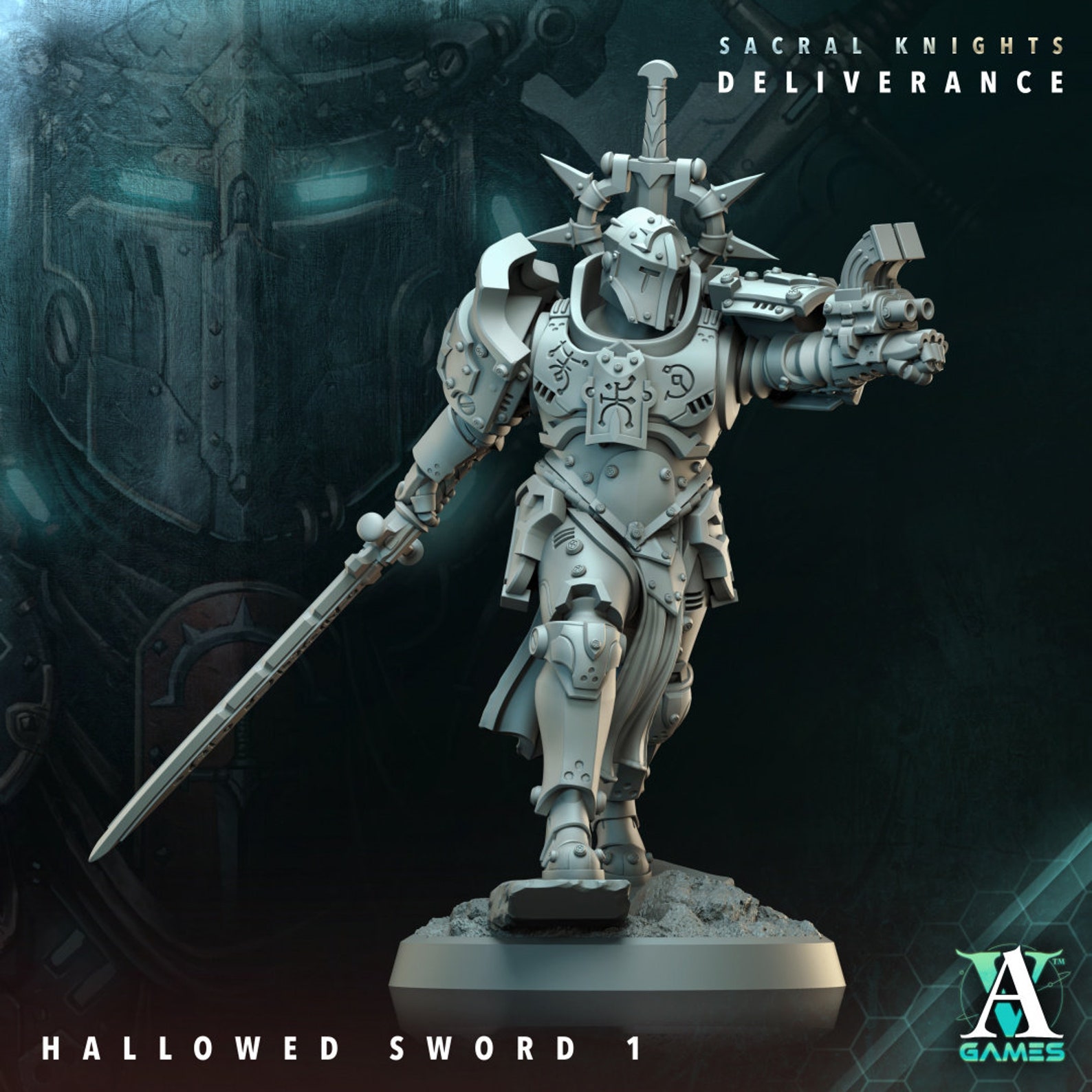 3D Printed Hallowed Sword by Archvillain Games - Etsy