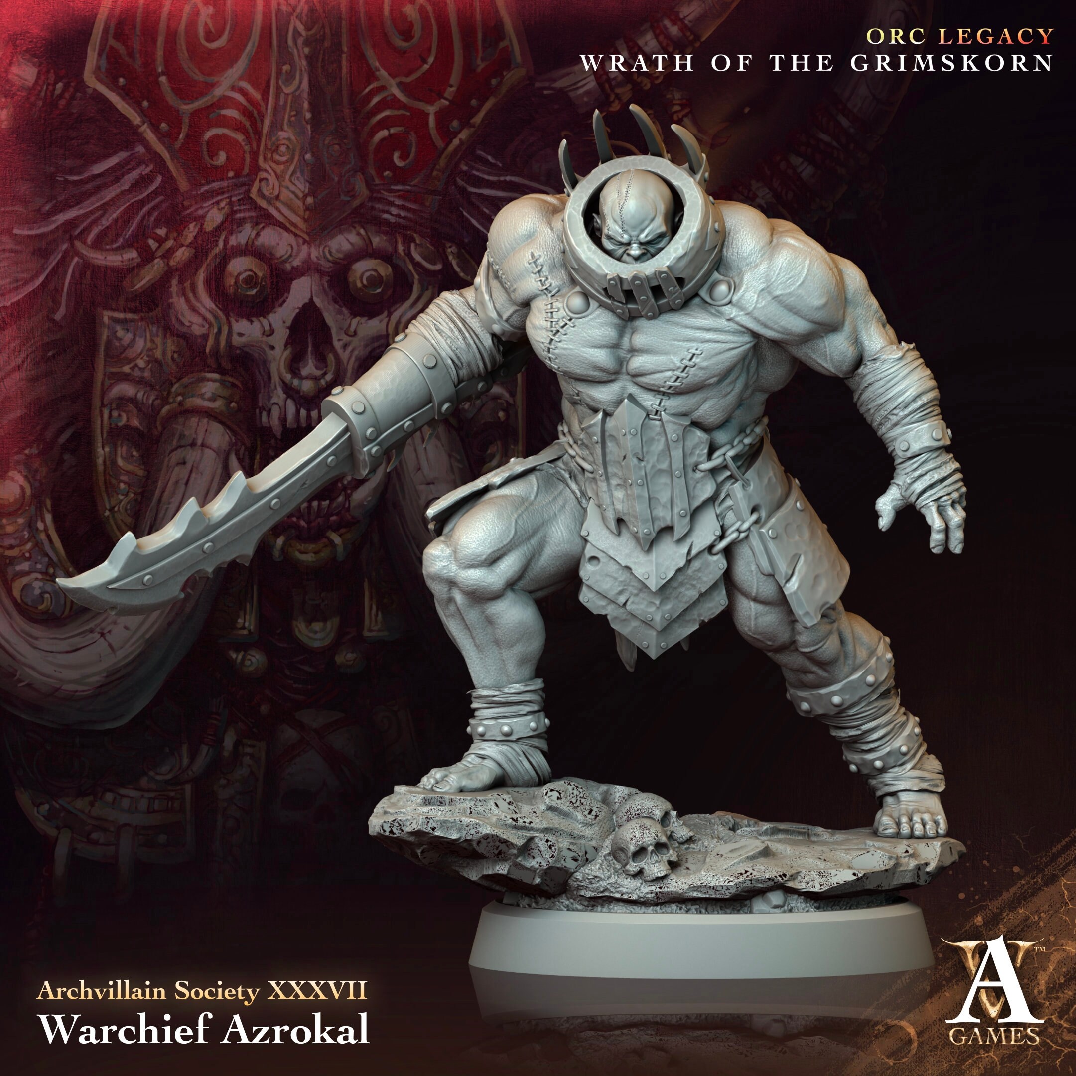 3D Printed Warchief Azrokal by Archvillain Games - Etsy