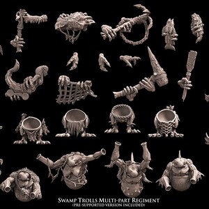 3D Printed Swamp Trolls X5 by Avatars of War - Etsy