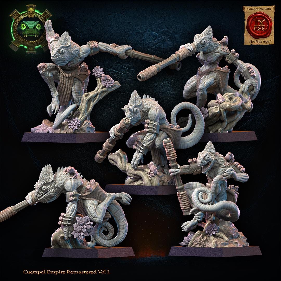 3d Printed Lizard Kin Blowpipe Regiment by Lost Kingdom Miniatures - Etsy