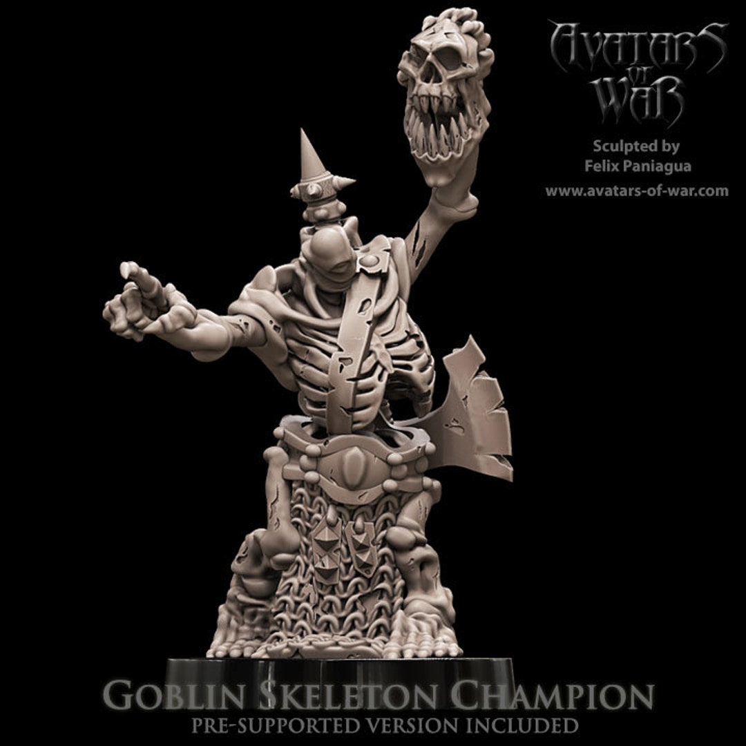 3D Printed Goblin Skeletal Champion by Avatars of War - Etsy