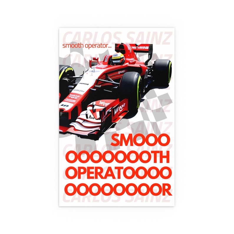 F1 Gift for Fans Formula 1 Poster Smooth Operator Gift for Carlos Sainz ...