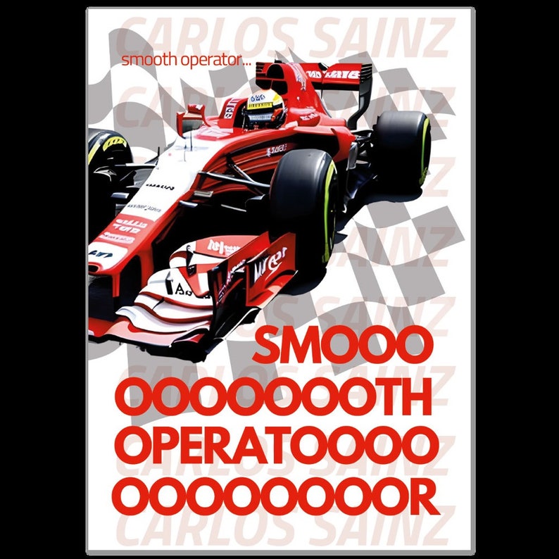 F1 Gift for Fans Formula 1 Poster Smooth Operator Gift for Carlos Sainz ...