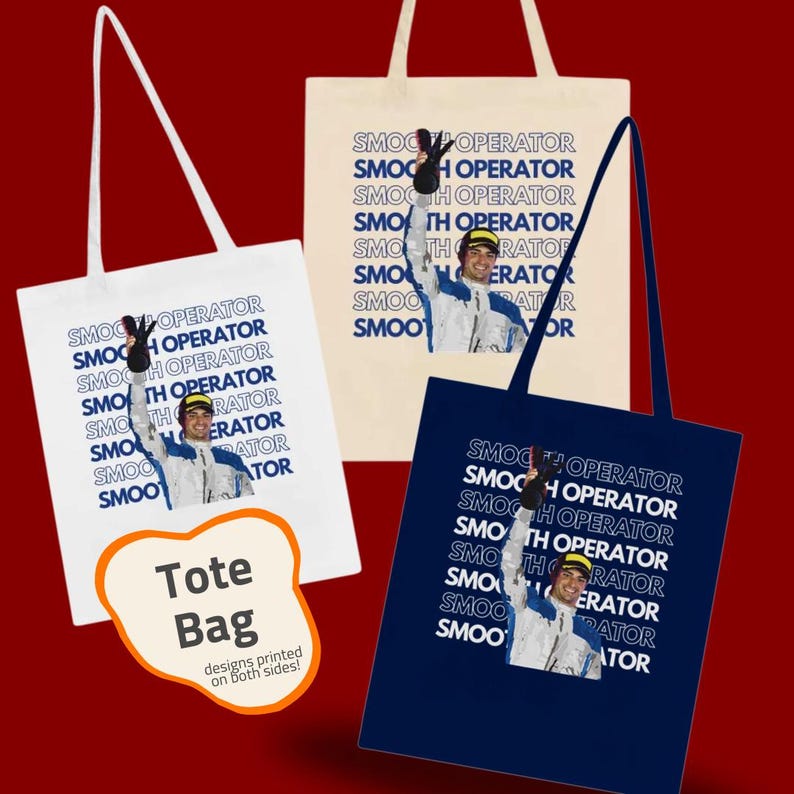 Carlos Sainz Smooth Operator Williams Tote Bag F1 Gift for F1 Fans Gift ...
