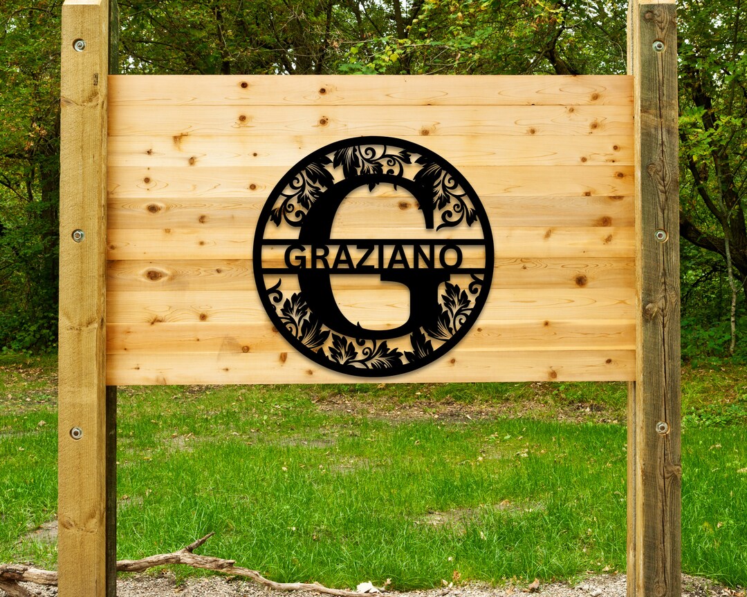 Personalized Monogram Wall Sign, Metal Monogram Signs, Housewarming ...