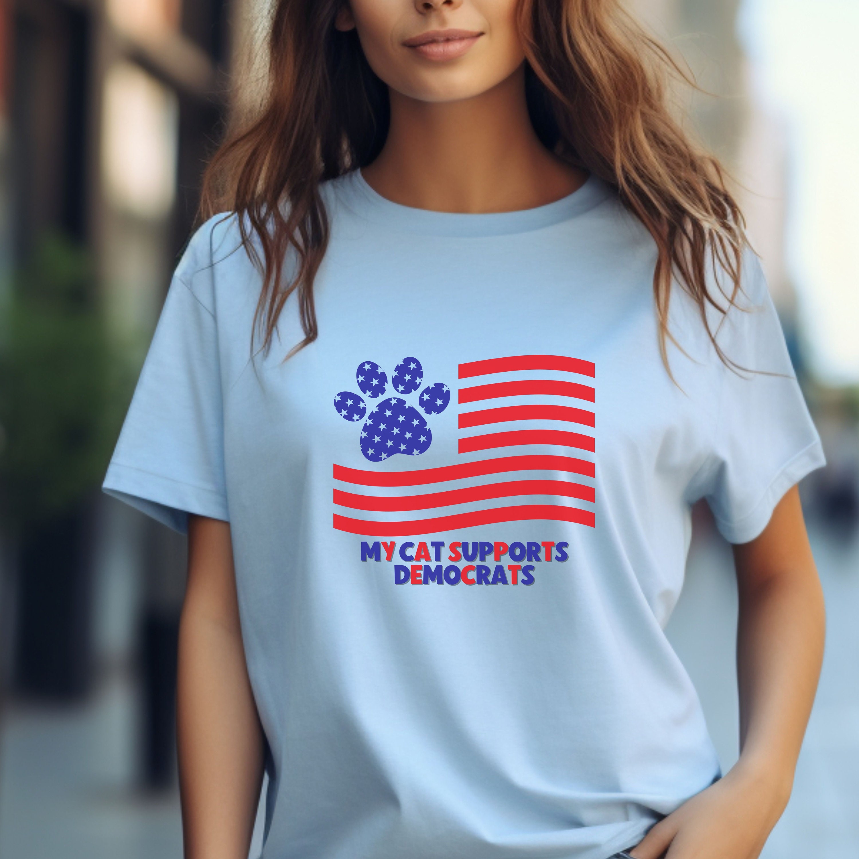 My Cat Supports Democrats Shirt, Funny Democrat Shirt, Democratic Party ...