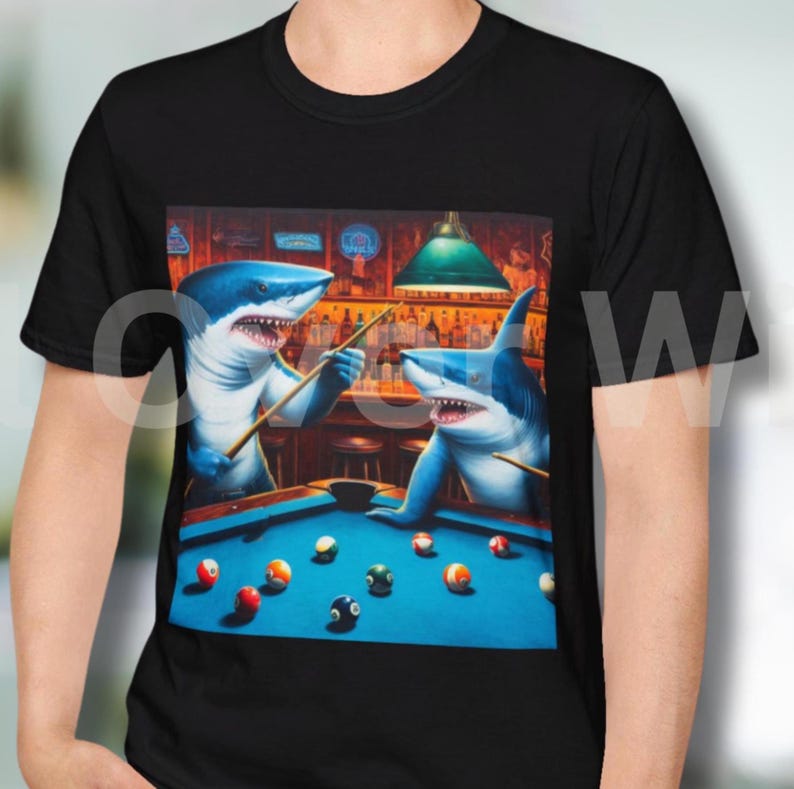 Pool Shark Shirt, Funny Shark Tee, Billiards Pun Shirt, Shark Lover ...